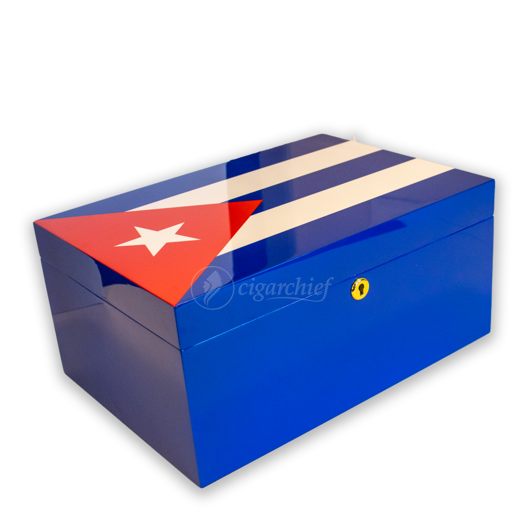 Large Cuban Flag Humidor - Cigar Chief