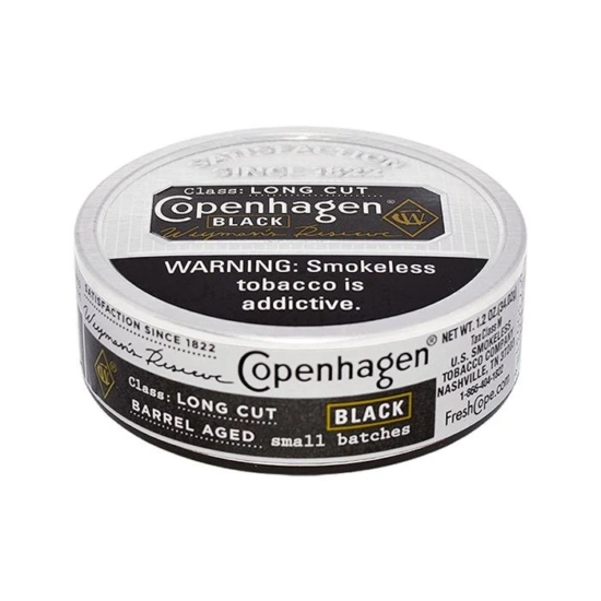 Copenhagen Long Cut Black Weyman’s Reserve Chewing Tobacco - Cigar Chief